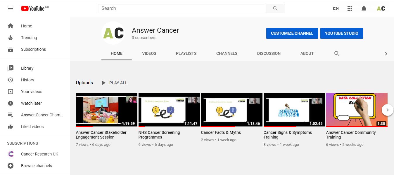 Answer Cancer YouTube Channel Launched - Answer Cancer