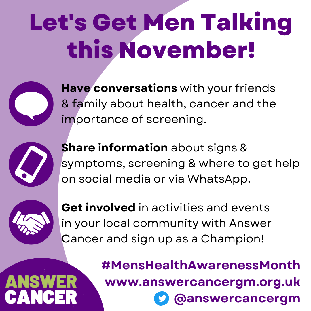 Let's Get Men Talking this November! - Answer Cancer